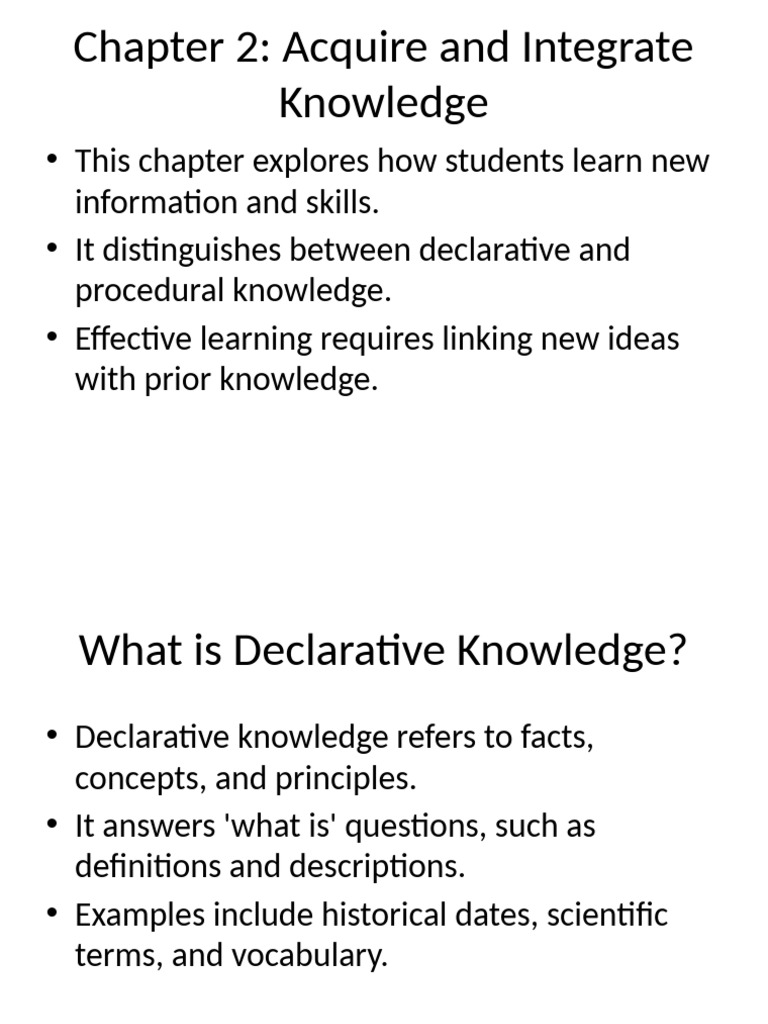 Chapter 2 - Presentation | PDF | Knowledge | Procedural Knowledge