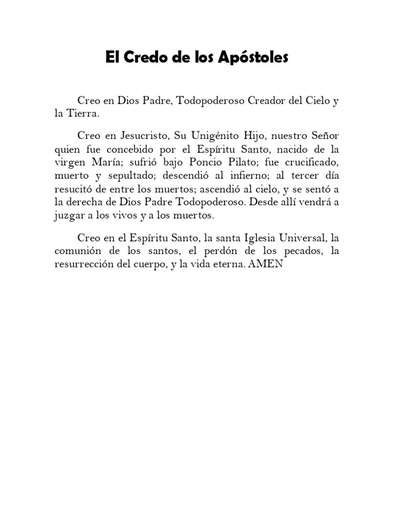 Credo de Los Apostoles | PDF