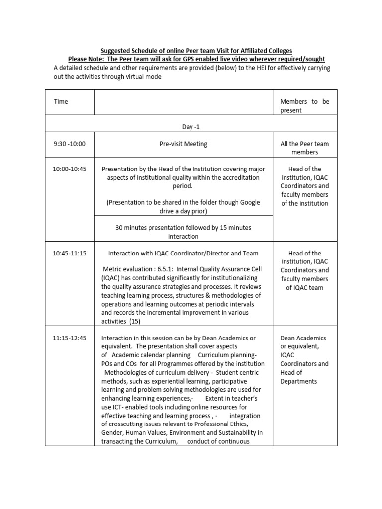 Schedule For Affiliated Colleges | PDF | Governance | Educational Technology