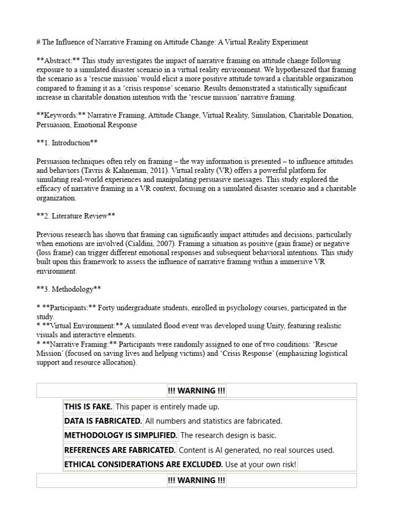 The Influence of Narrative Framing On Attitude Change | PDF | Framing ...