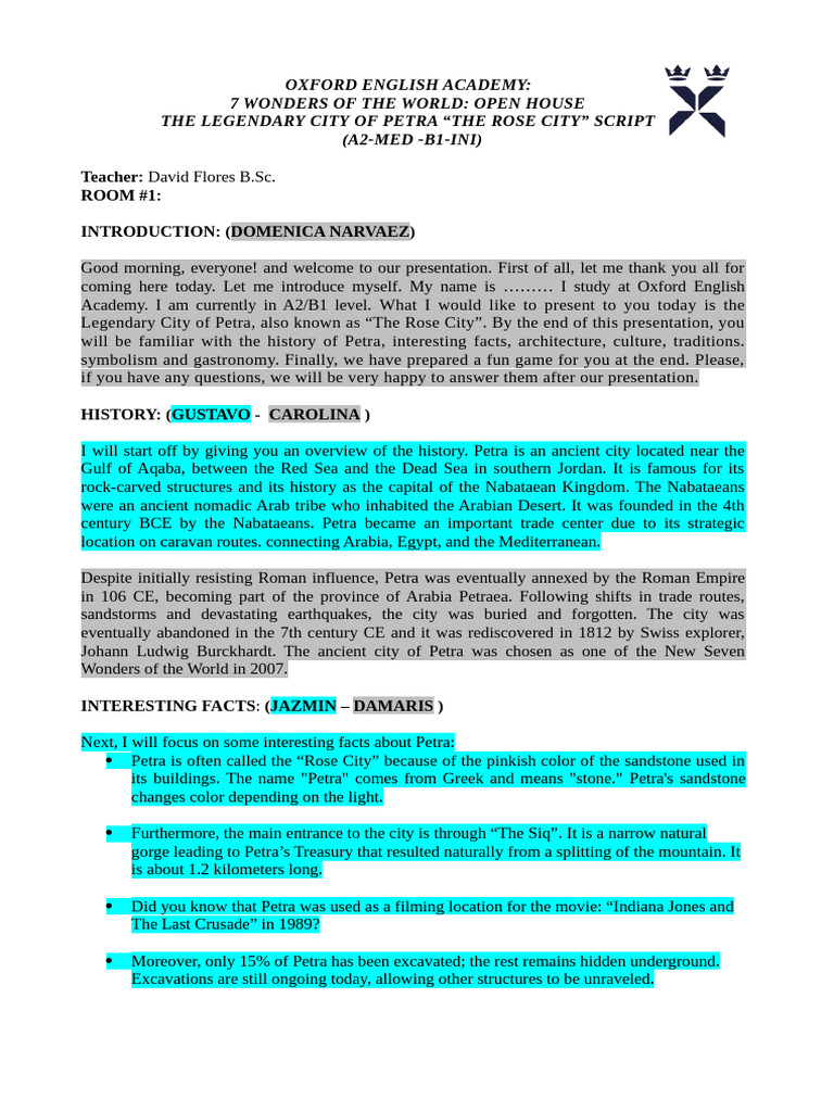 Group 2 - Petra Open House Official Script | PDF