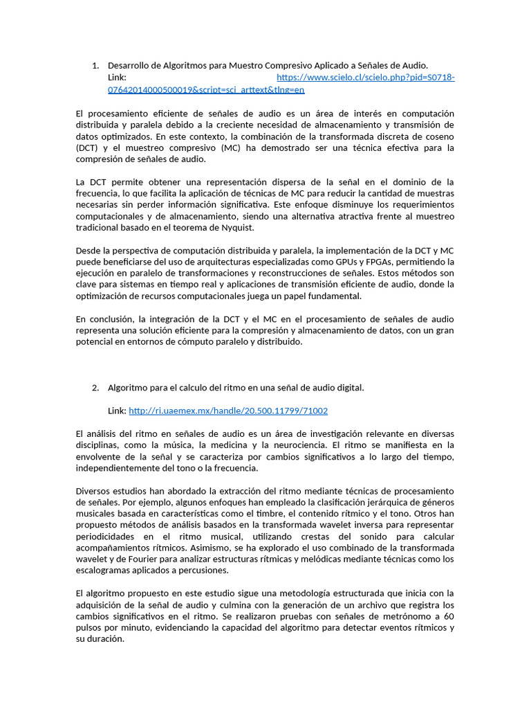 Algoritmos para Procesamiento de Audio | PDF | Compresión de datos | Ritmo