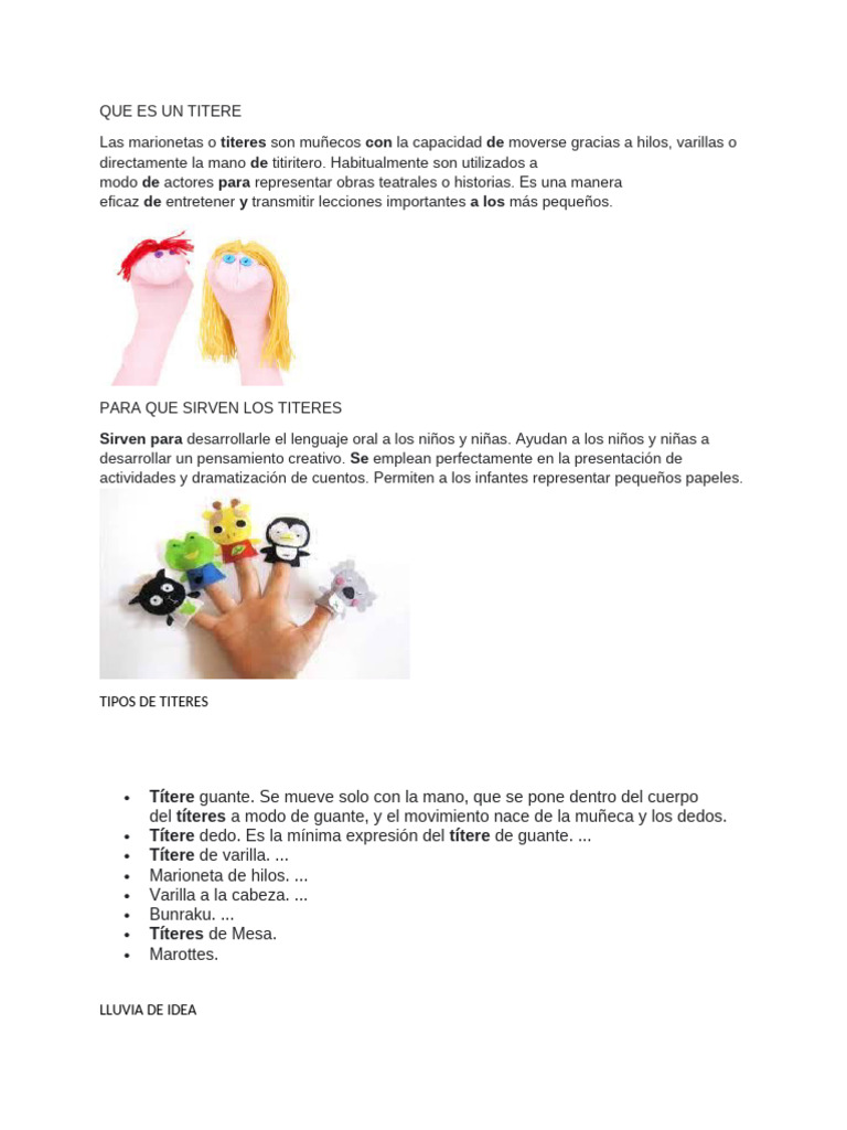 Que Es Un Titere | PDF