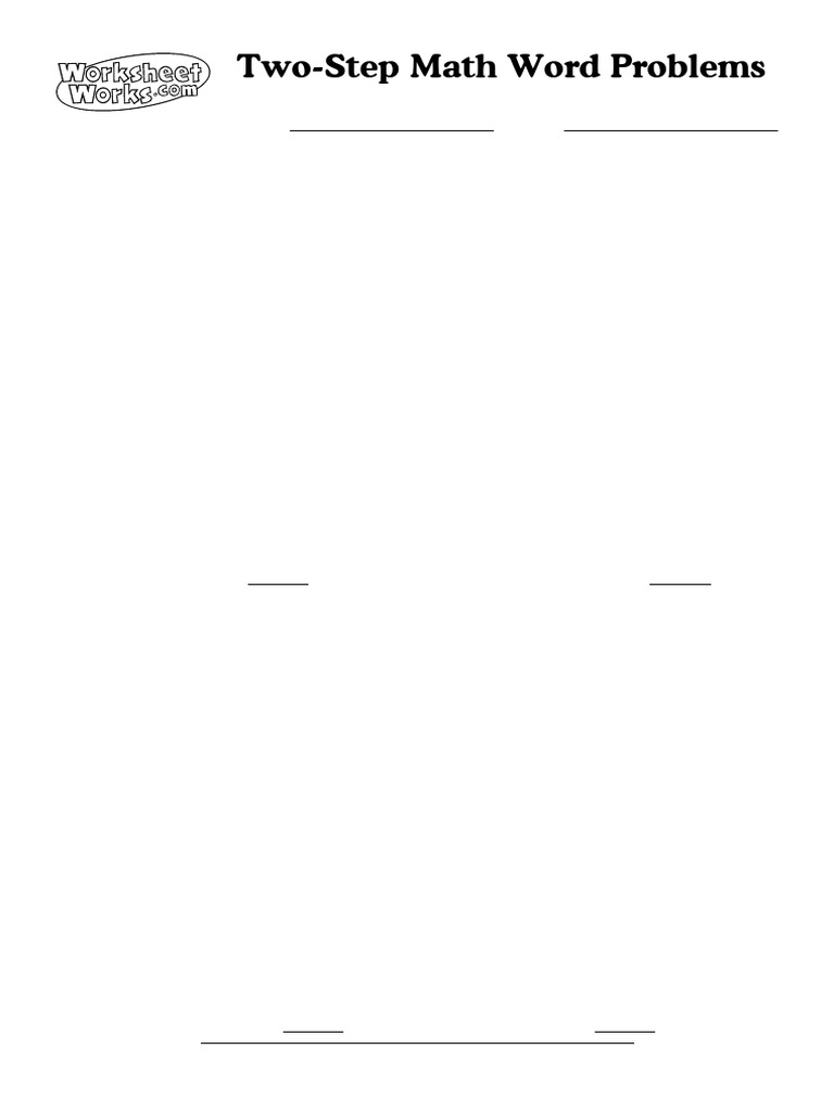 WorksheetWorks TwoStep Math Word Problems 3 | PDF | Eating Behaviors Of ...