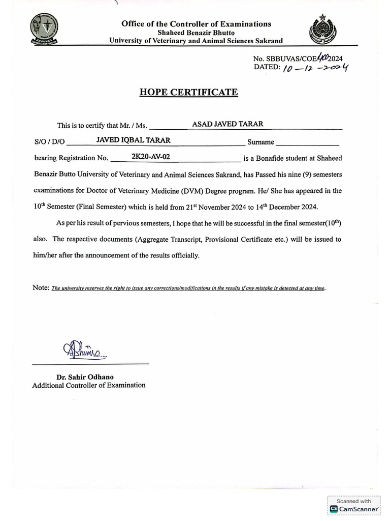 Hope Certificate | PDF