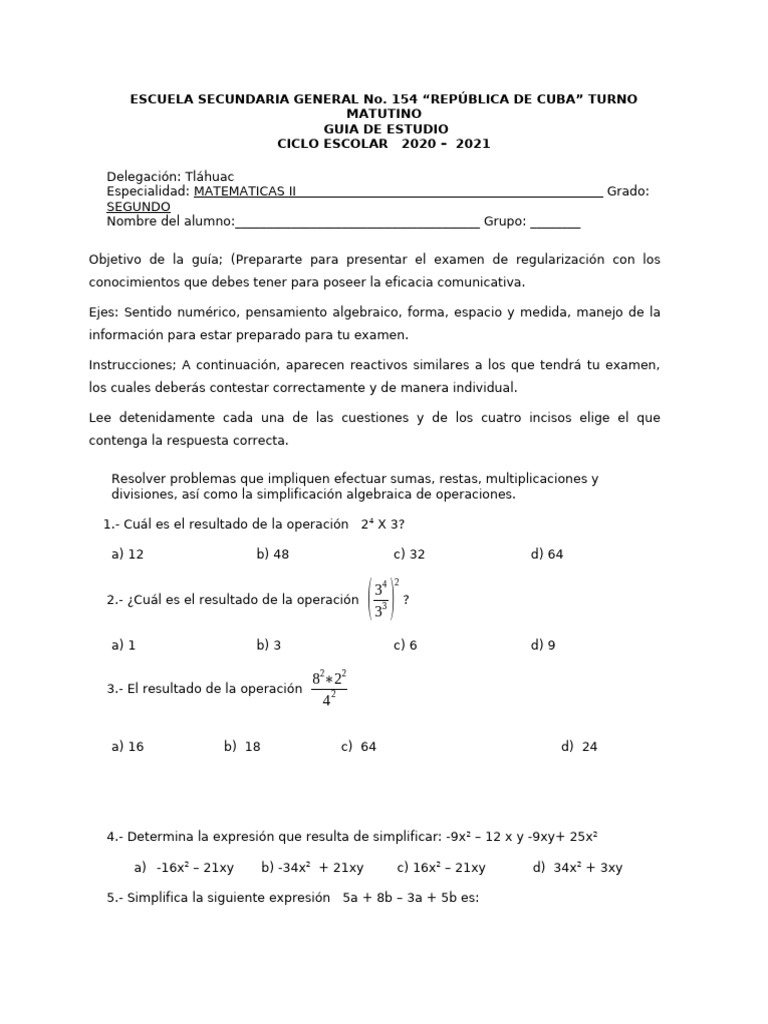 Guia 2020 2021 Segundo Grado | PDF | Geometría euclidiana
