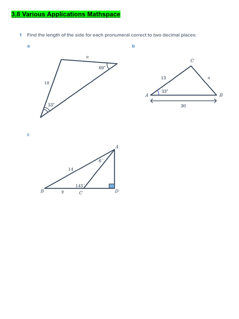 Various Applications Mathspace | PDF