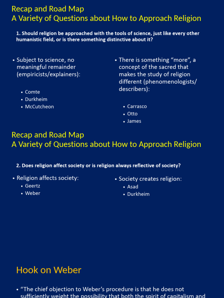 Theories & Methods 1 (How To Approach Religon) | PDF | Experience ...
