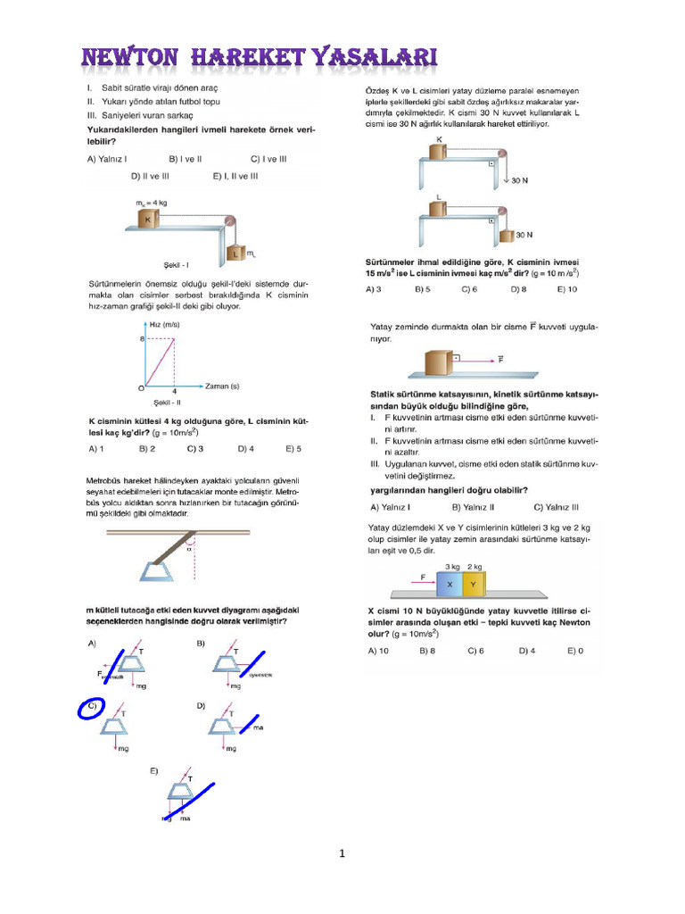 Newton Hareket Yasalari | PDF