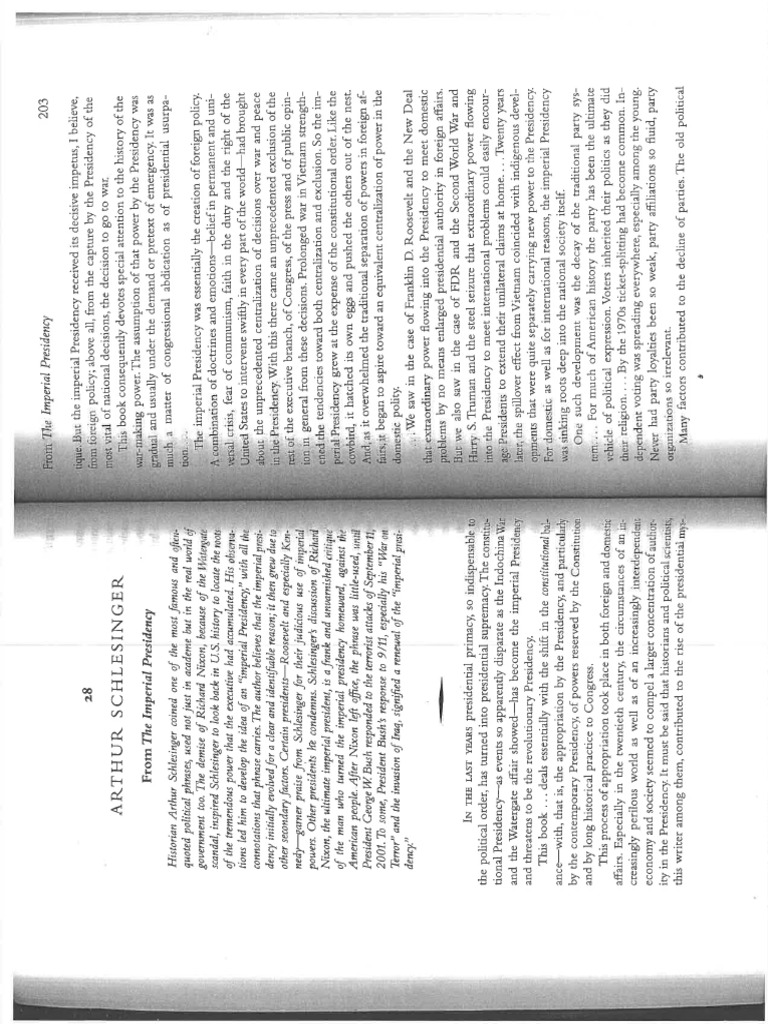 Imperial Presidency | PDF