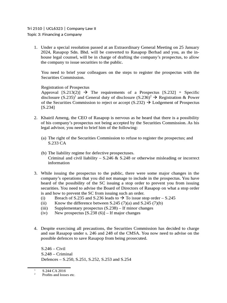 Tutorial 3 - Financing A Company | PDF
