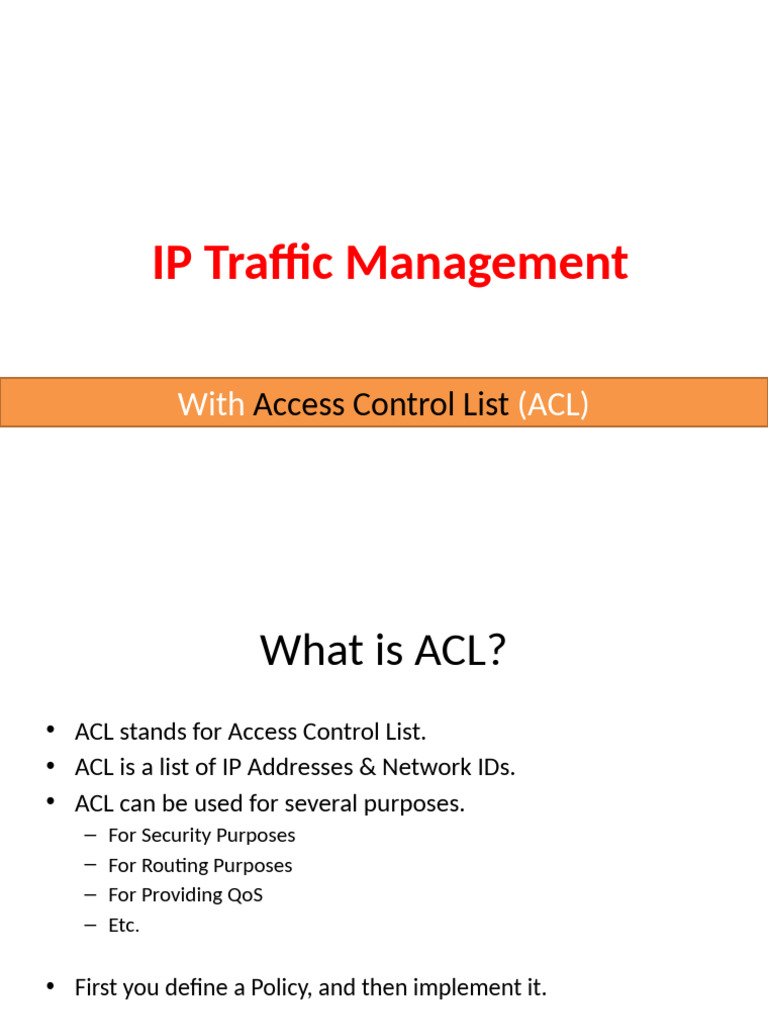 Lecture - 19 - Network Security - ACLs | PDF | Internet Protocols | Router (Computing)
