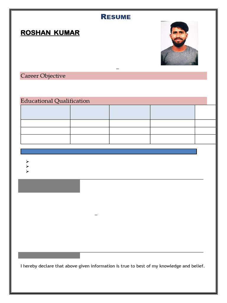 Resume Roshan Kumar Nutundih | PDF
