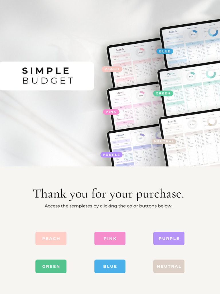 Colorful Simple Budget | PDF