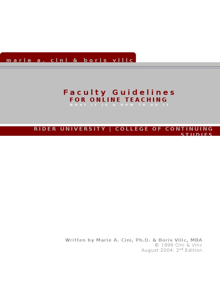 Faculty Guidelines Rider | PDF | Teaching Method | Educational Technology