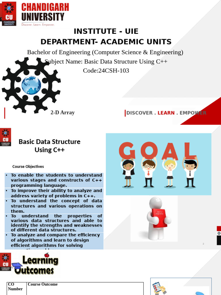 Ppt Lecture 223 2 D Arrays Pdf Computer Programming Integer Computer Science