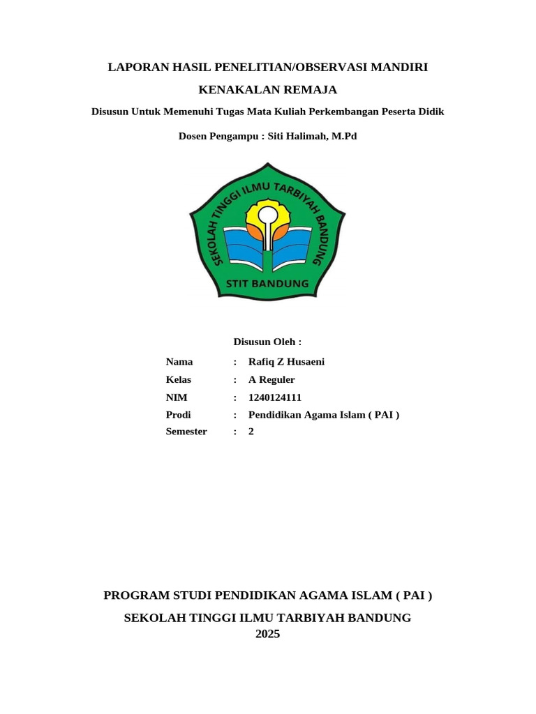 Kenakalan Remaja: Analisis dan Solusi | PDF