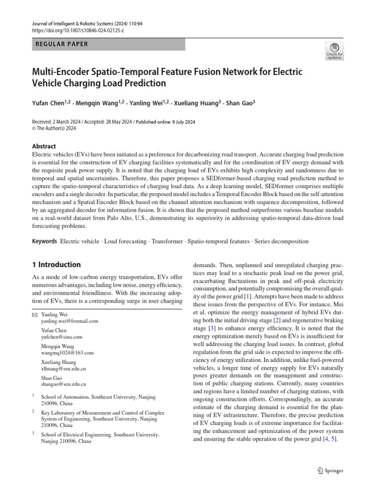 Multi-Encoder Spatio-Temporal Feature Fusion Network For Electric Vehicle Charging Load ...