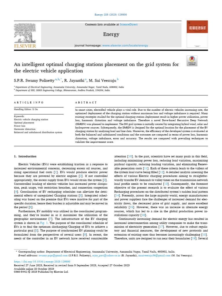 Optimal EV Charging Station Placement | PDF | Electric Vehicle ...