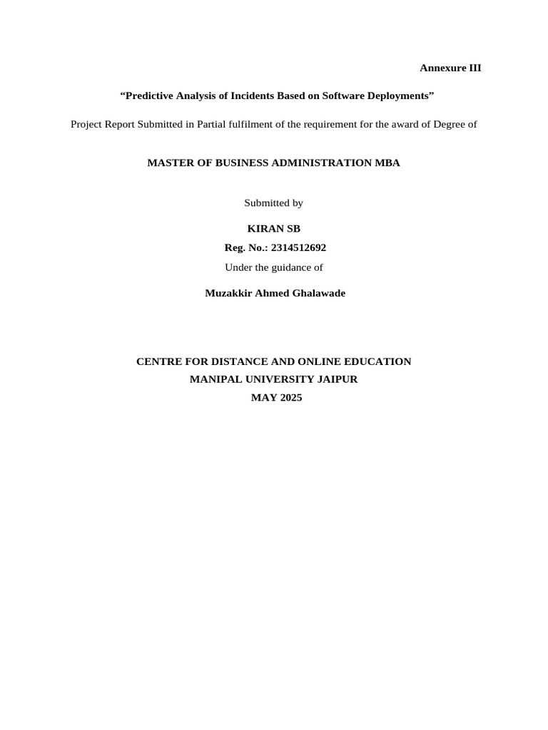 Project Report | PDF | Data Analysis | Predictive Analytics