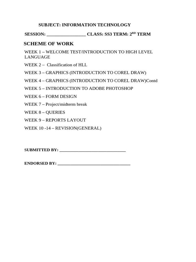 2024 Ict Ss3 2rd Term Plan | PDF | Adobe Photoshop | Graphics