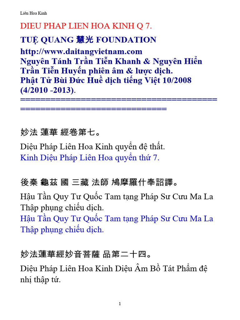 Lien Hoa Kinh q7 | PDF