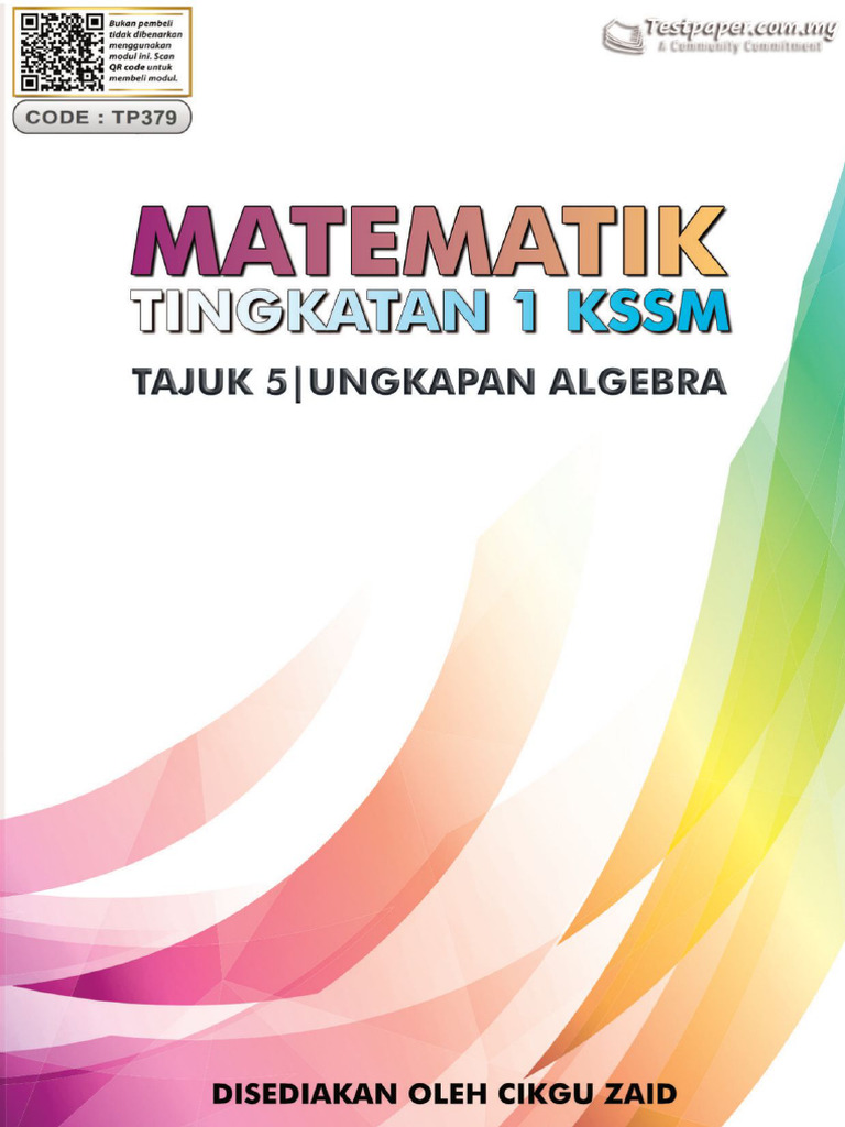 Percuma Matematik Tingkatan 1 KSSM - Ungkapan Algebra1-1 | PDF