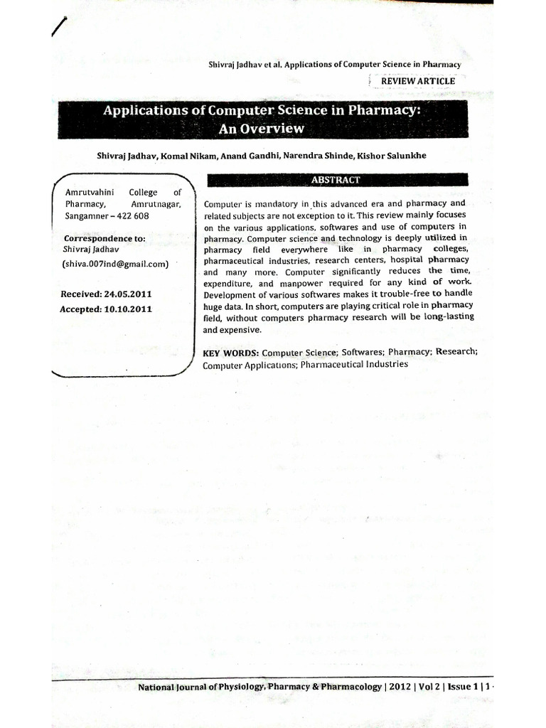 Computer Application in Pharmacy (Sir) (1) | PDF