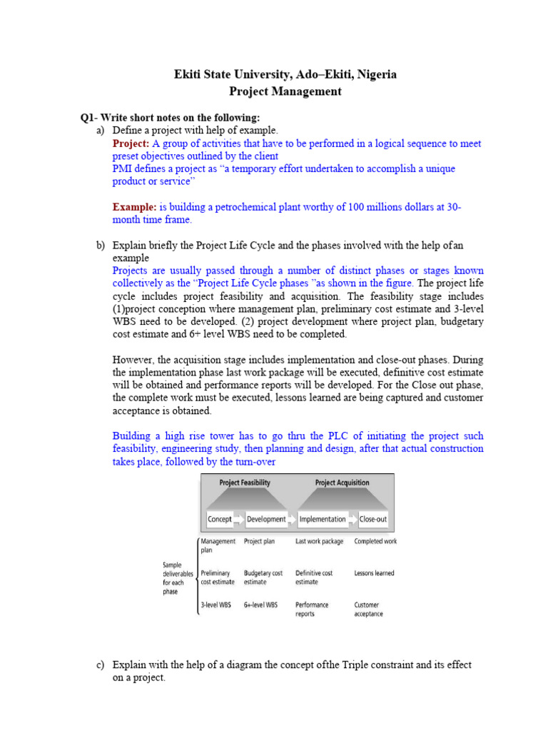 Project Management Eksu 2024 | PDF | Net Present Value | Project Management