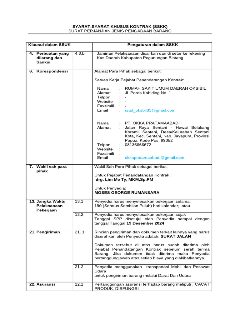 2 SSKK Pengadaan Barang ALKES RSUD - 063205 | PDF