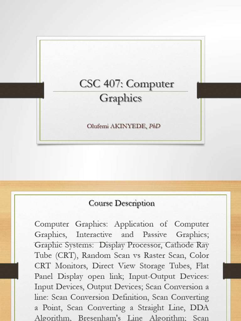 CSC407 - EKSU - Introduction To Computer Graphics | PDF | Pixel | Computer Graphics