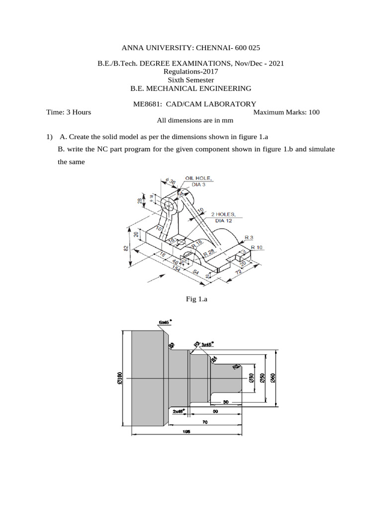 ANNA UNIVERSITY Question Set2 | PDF | Numerical Control | Computer Aided Design