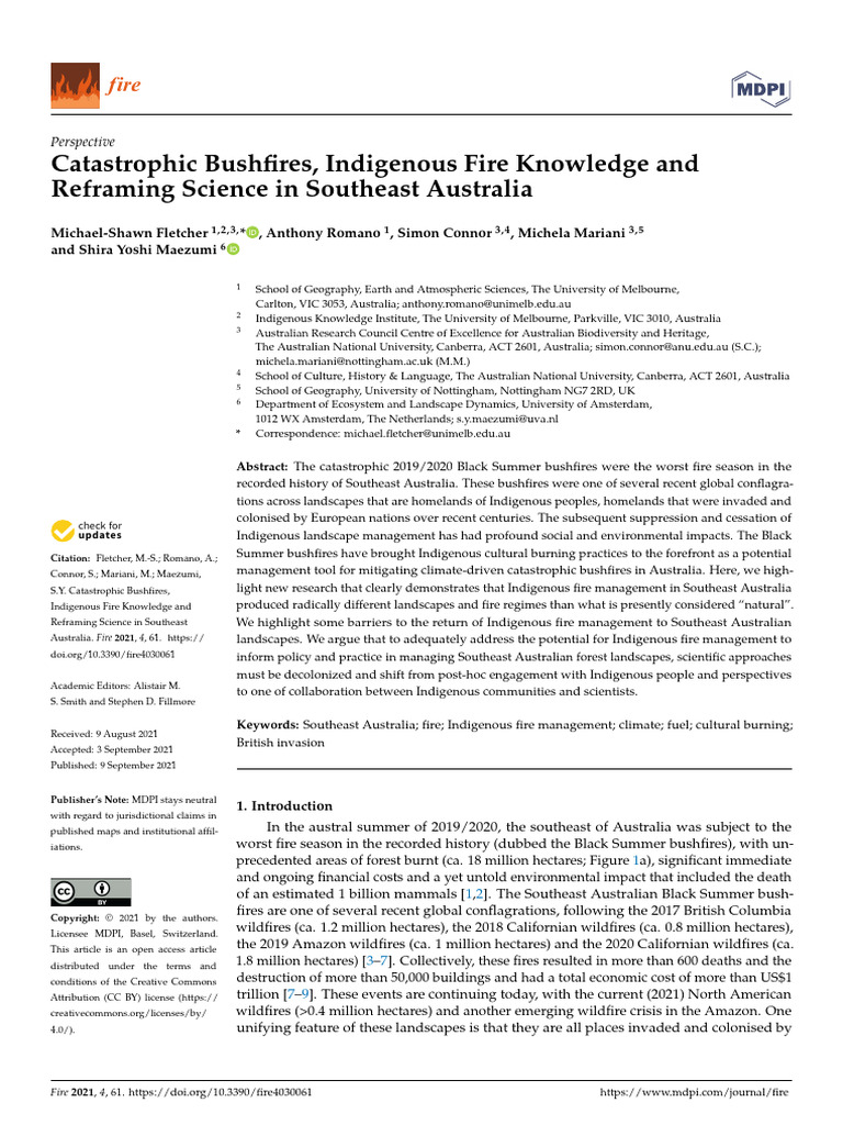 Indigenous Fire Knowledge in Australia | PDF | Wildfire | Forests