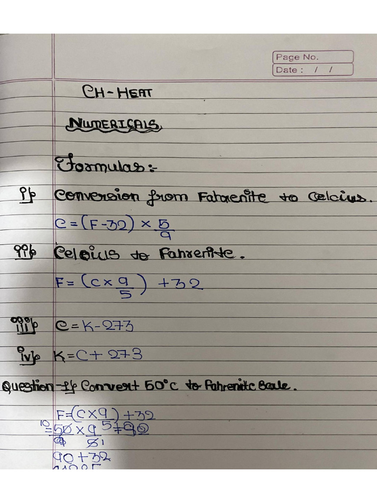 Science Ch-4 Heat Numericals | PDF