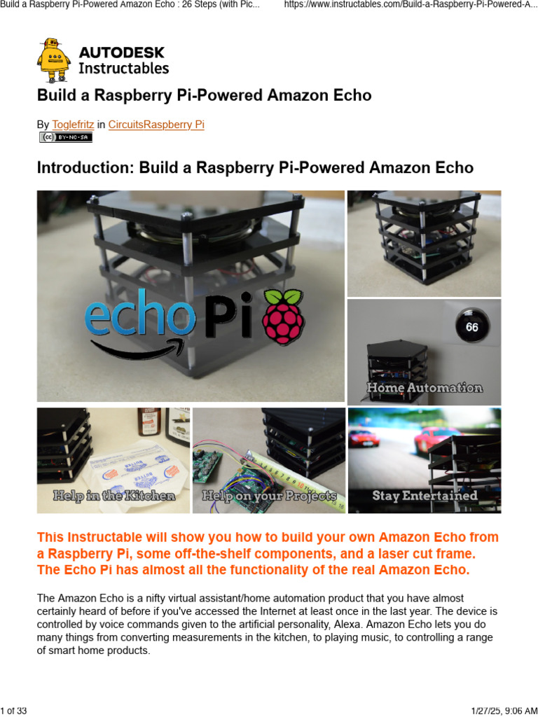 Build A Raspberry Pi-Powered Amazon Echo - 26 Steps (With Pictures) - Instructables | PDF ...