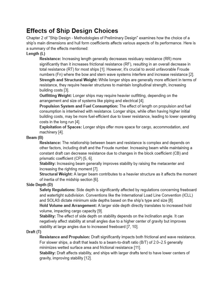 Effects of Ship Design Choices | PDF | Ships | Hull (Watercraft)