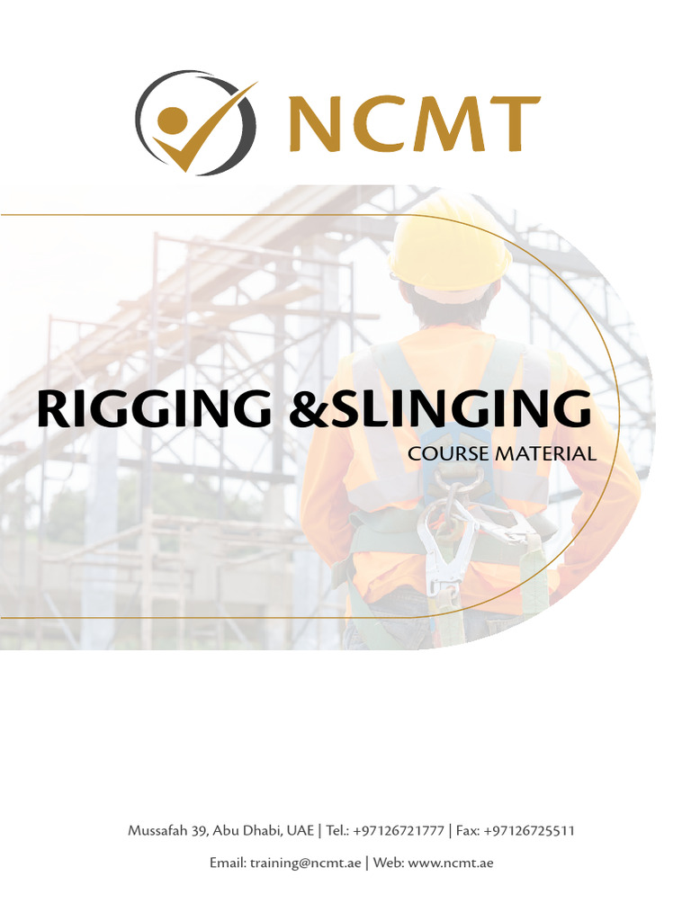 RIGGING SLINGING Course Material | PDF | Crane (Machine) | Rope