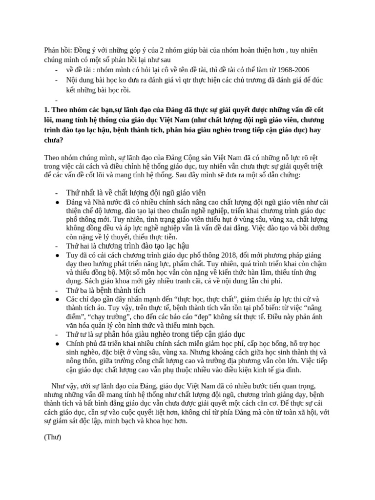 LSD - Câu Hỏi Phản Biện | PDF