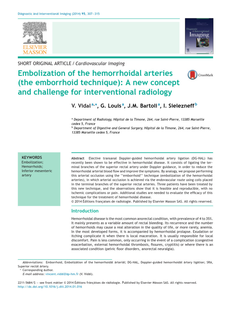 痔疮动脉栓塞 | PDF | Hemorrhoid | Rectum