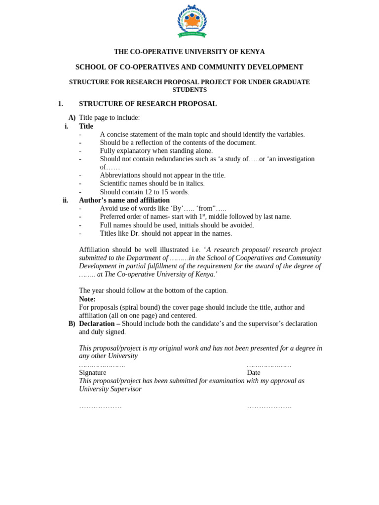 University Guideline for Writing Research Projects for Students | PDF ...