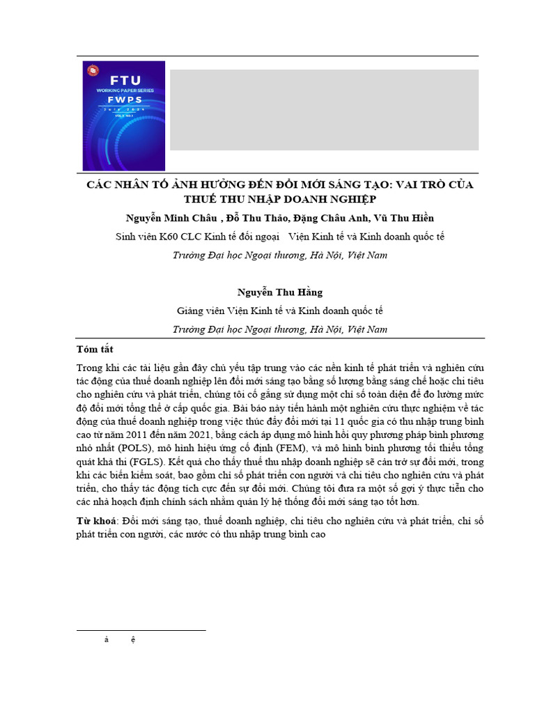 FWPS Vol 3 No 1 Paper 2 | PDF | Taxes | Innovation