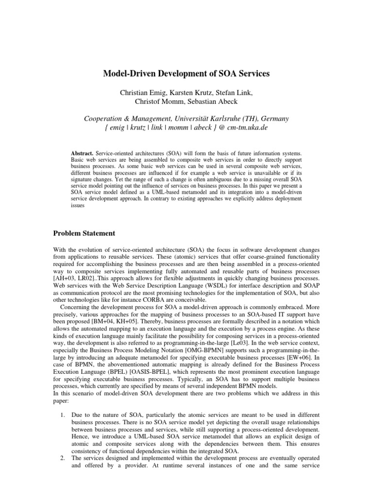 Paper SOA Metamodel | PDF | Service Oriented Architecture | Unified ...