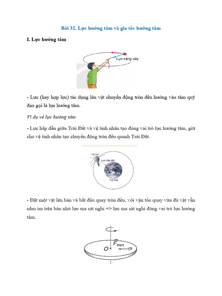 Ly Thuyet Vat Li 10 Bai 32 Luc Huong Tam Va Gia Toc Huong Tam Ket Noi | PDF