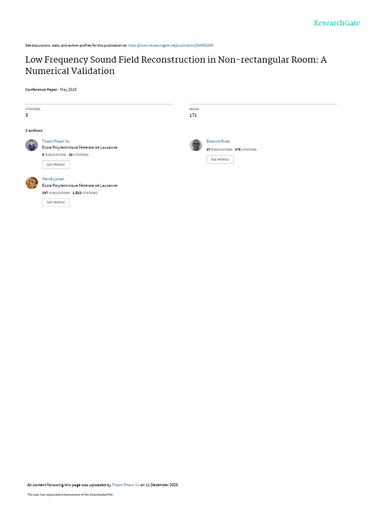 Low Frequency Sound Field Reconstruction | PDF | Normal Mode | Finite ...