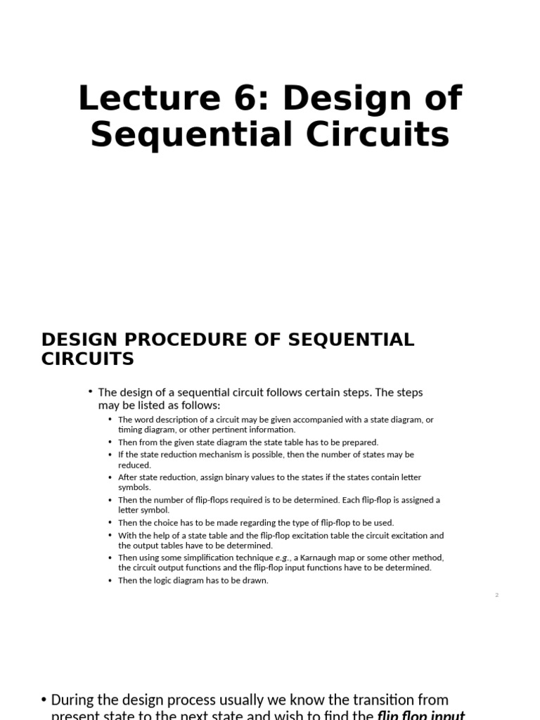 Lecture 6-Design of Sequential Circuit | PDF | Electronics | Theoretical Computer Science