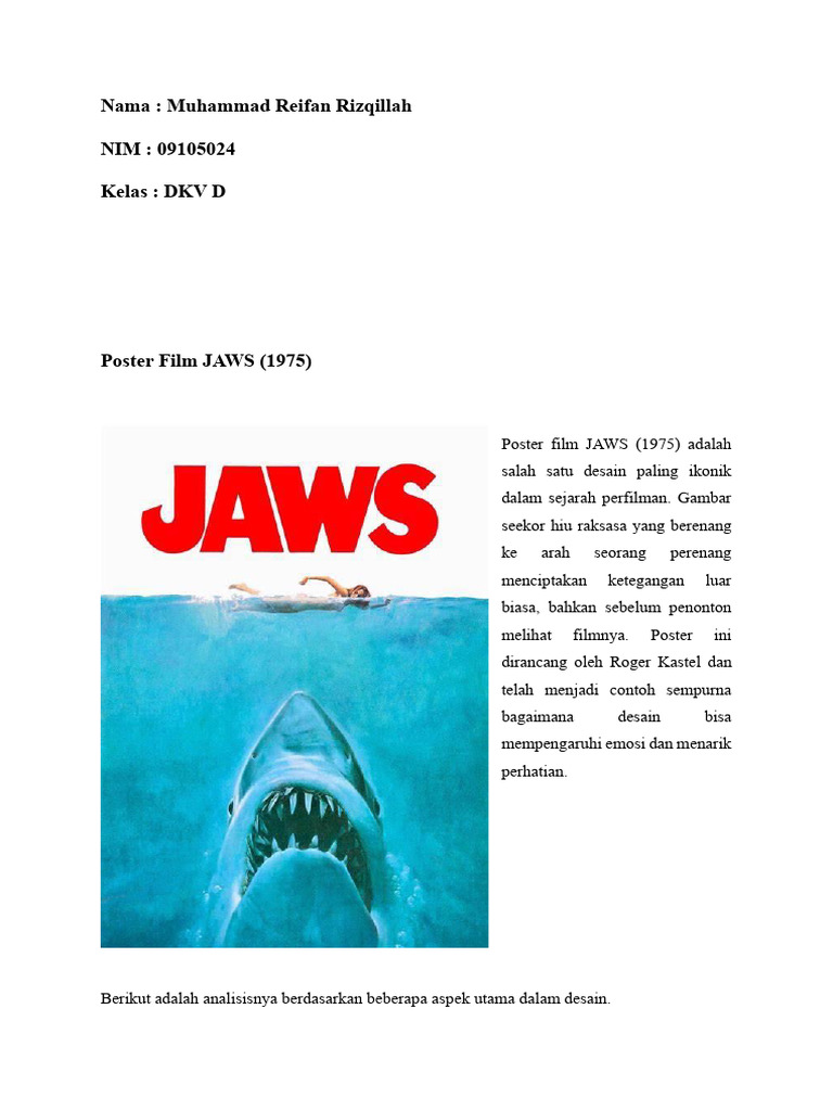 Poster Film JAWS | PDF