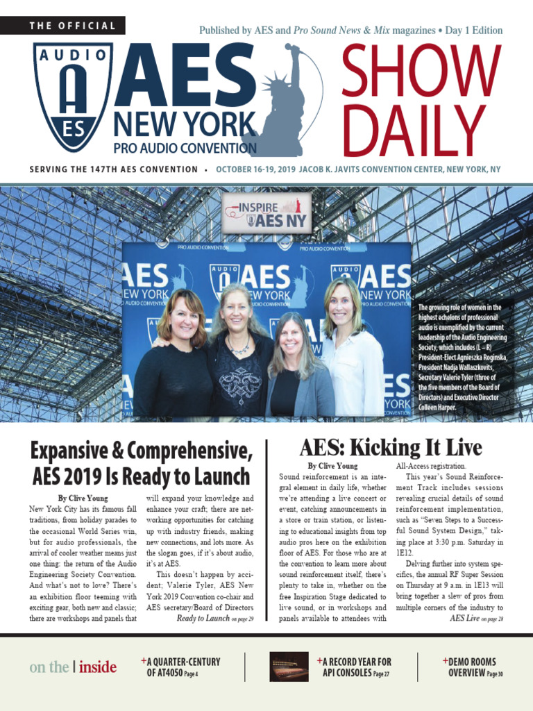 2019 AES Daily Day One | PDF | Sound Production | Audio Electronics