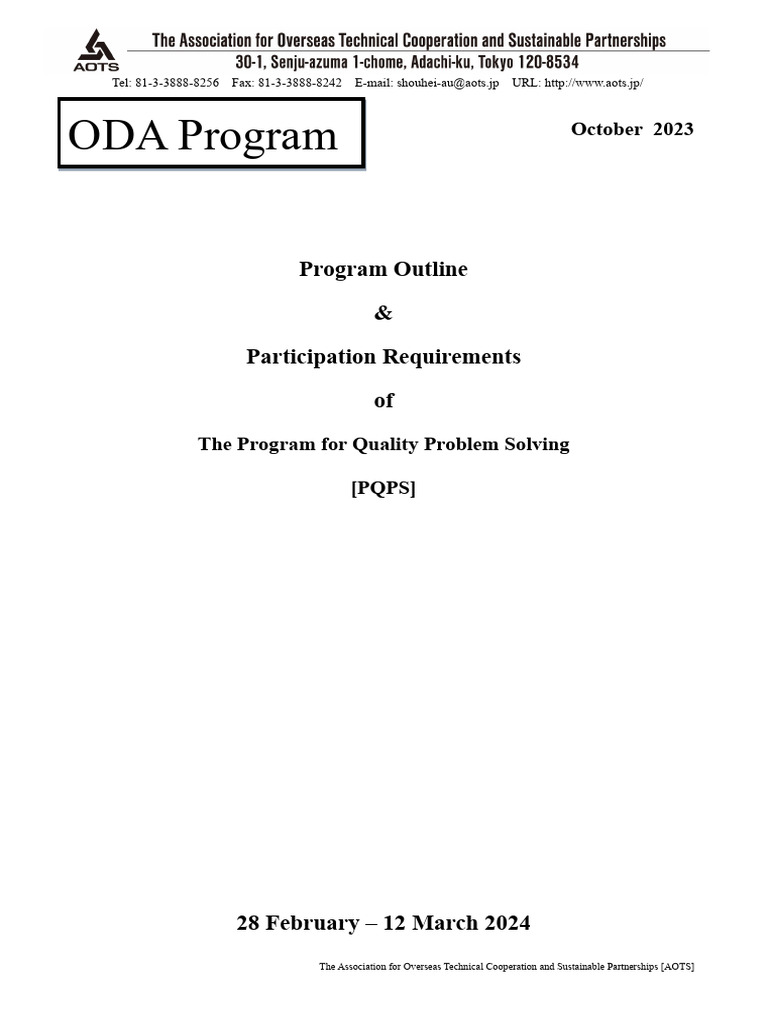 Program Outline of PQPS | PDF