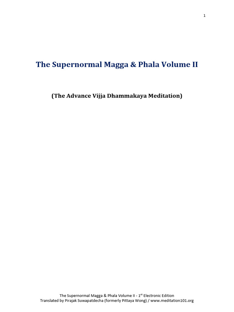 A4 Size Vol 2 Supernormal Magga & Phala | PDF | Sati (Buddhism) | Āstika