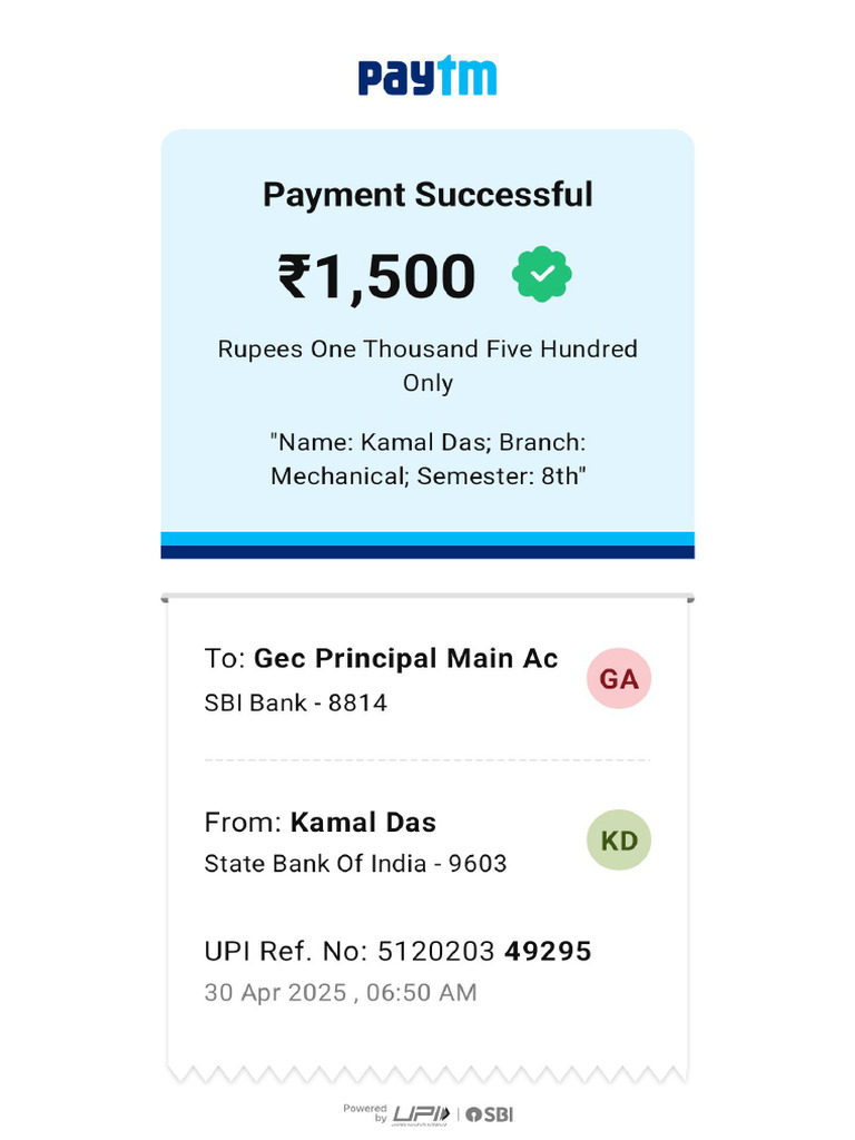 Payment Receipt 2025 | PDF